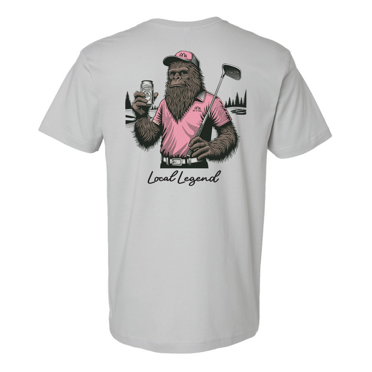 Funny Local Legend Sasquatch Golf Graphic T-Shirt